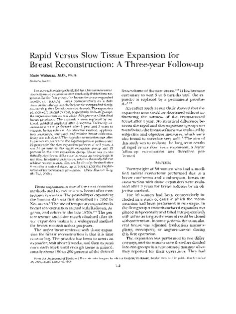 Pdf Rapid Versus Slow Tissue Expansion For Breast Reconstruction