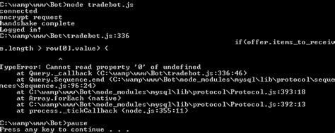 javascript node js script not connecting to mysql database stack