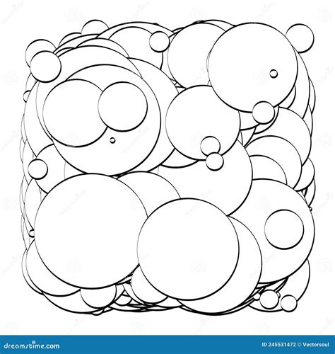 Abstract Overlapping Circles Pattern Vector Illustraiton Stock Vector