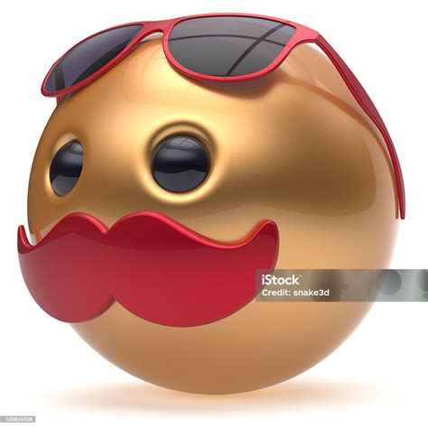 웃는 콧수염 얼굴 이모티콘 볼 골든 행복함 즐거운 말풍선이 있는 3차원 형태에 대한 스톡 사진 및 기타 이미지 3차원 형태 구 금색 Istock