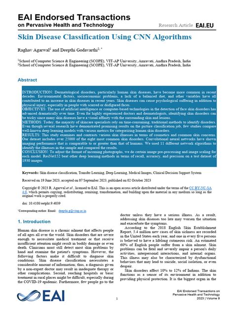 Skin Disease Classification Using Cnn Algorithms Pdf Artificial