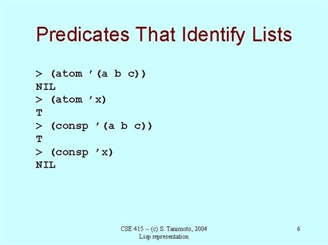 Lisp Representation Of Data Atoms Symbols Numbers Functions