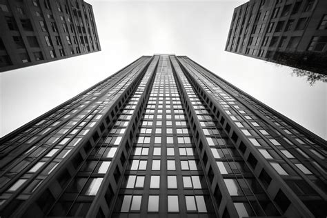 Black And White Horizontal Photo Of The Architecture Of High Rise Buildings Art 27549069 Stock