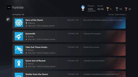 [fortnite] Platinum Trophy R Trophies