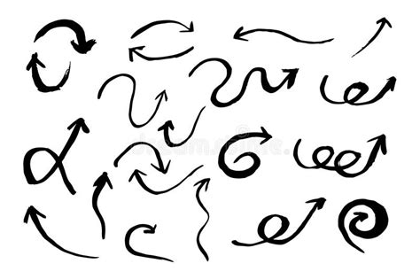 Sketchy Arrow Collection Hand Drawn Vector Doodles On White Background Stock Vector