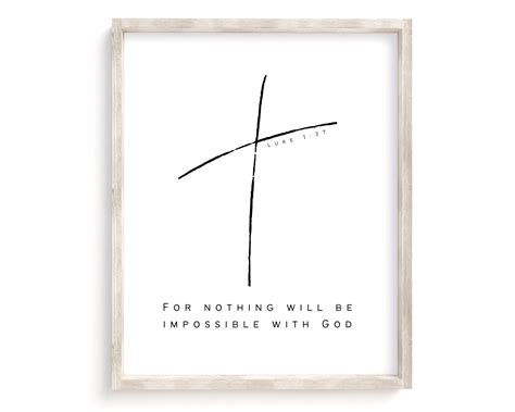 Luke 1 37 Scripture Print Christian Nursery Decor Pdf Etsy