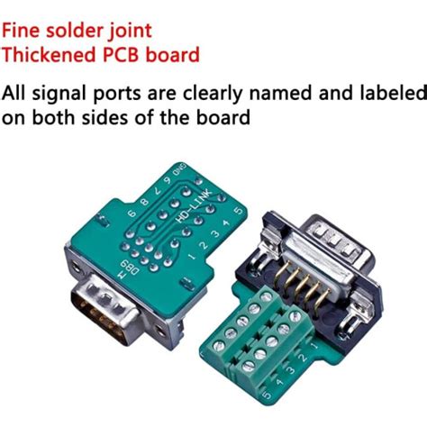 Solderless Rs232 D Sub Serial To 9 Pin Terminal Block Socket Adapter Connector Breakout Board