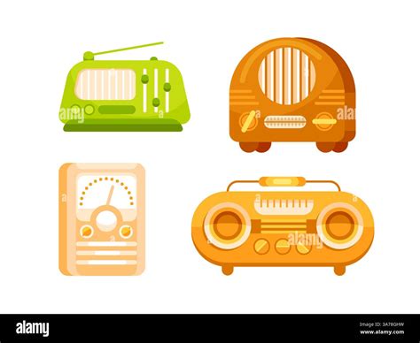 Four Different Types Of Audio Devices Illustrating The Evolution Of Music Broadcasting