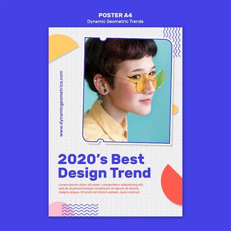 그래픽 디자인 포스터의 기하학적 트렌드 무료 Psd 파일