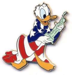 24447 Donald Duck Holding The Statue Of Liberty W Flag Treasures Of