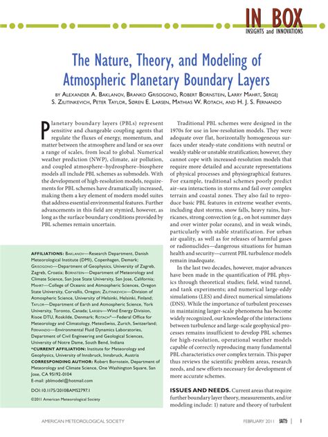 pdf atmospheric boundary layers nature theory and application to environmental modelling