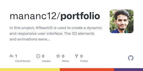 Github Mananc12portfolio In This Project Reactjs Is Used To