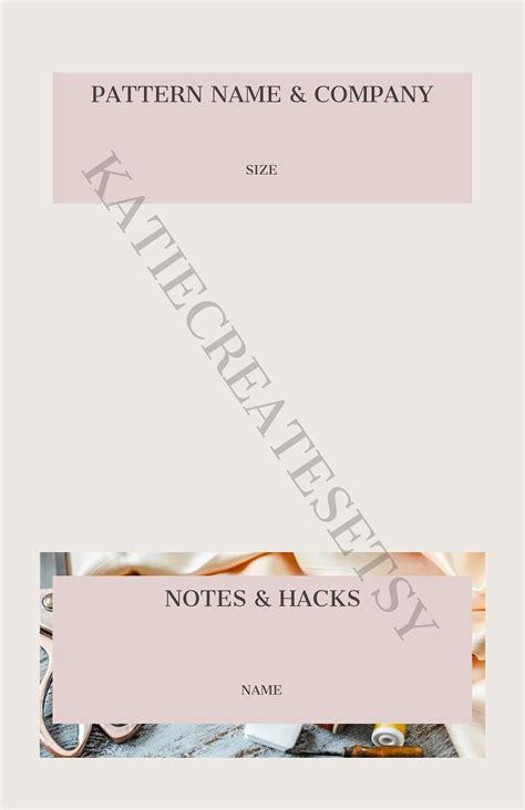 Sewing Pdf Pattern Organizer Digital Download Etsy