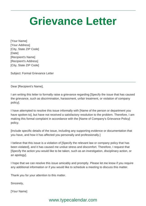 Formal Grievance Letter To Employer How To Write A Formal 60 Off