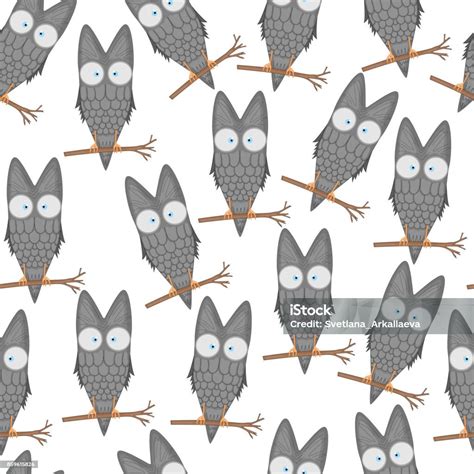 어린이 편지지 디자인 및 의류에 대 한 분기에 올빼미의 완벽 한 패턴입니다 새 만화 앞면은 종이입니다 노트북에 대 한 배경입니다