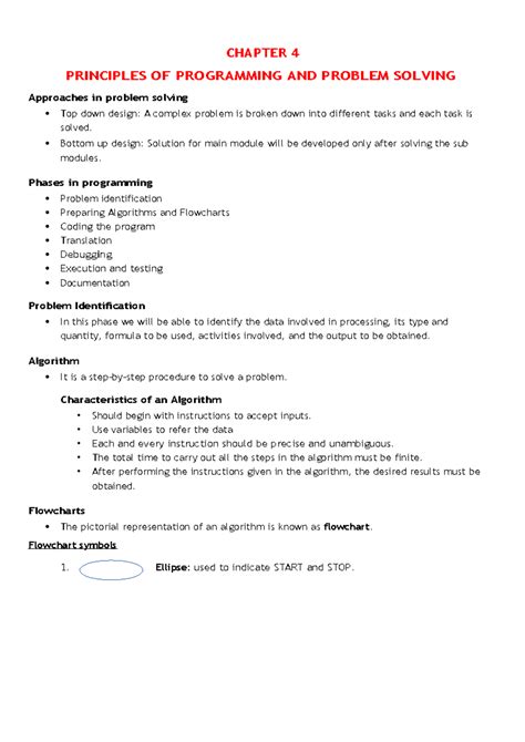 principles of programming language and problem solving chapter 4 principles of programming and