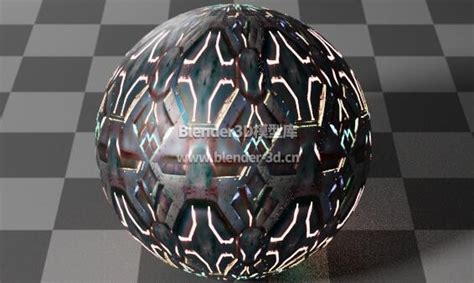 发光科幻金属板墙壁硬表面贴图 Blender材质球纹理贴图模型下载 Blender3d模型库