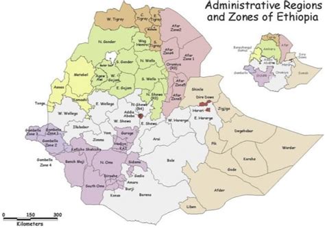 Administrative Regions And Zones Of Ethiopia Adapted From Wikimedia