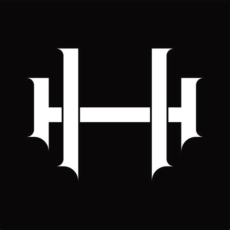 Hh Logo Monogram With Vintage Overlapping Linked Style Design Template