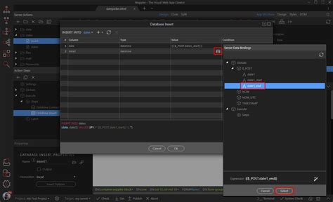 Wappler Documentation Using The Date Range Picker With Insert And Update Record