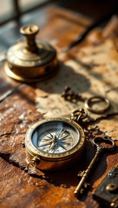 Free Compass Meets Key Image Compass Key Brass Download At Stockcake