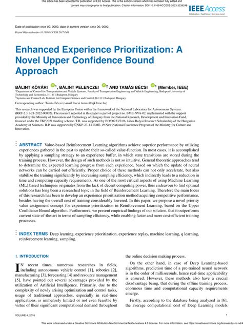 Pdf Enhanced Experience Prioritization A Novel Upper Confidence