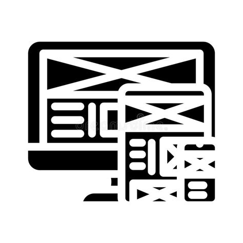 Mockup Ux Ui Design Glyph Icon Vector Illustration Stock Vector