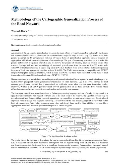 Pdf Methodology Of The Cartographic Generalization Process Of The Road Network