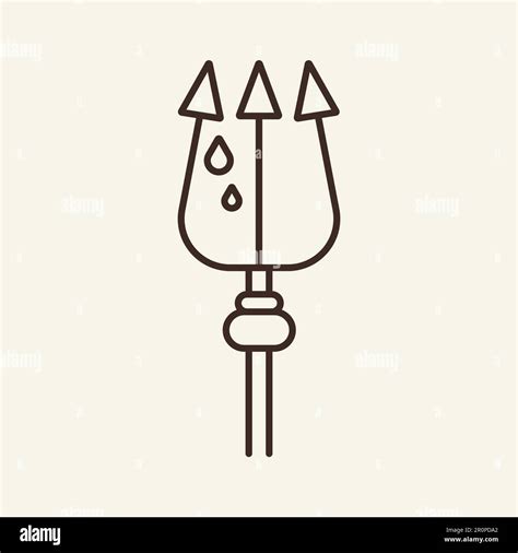 Trident Vector Line Icon Stock Vector Image And Art Alamy