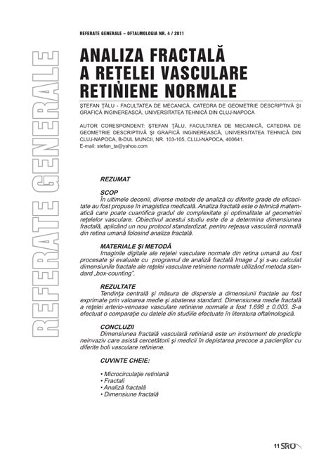 Pdf Fractal Analysis Of Normal Retinal Vascular Network