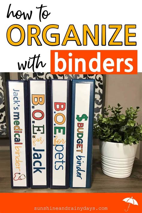 How To Organize With Binders Binder Organization Binder Home Management Binder