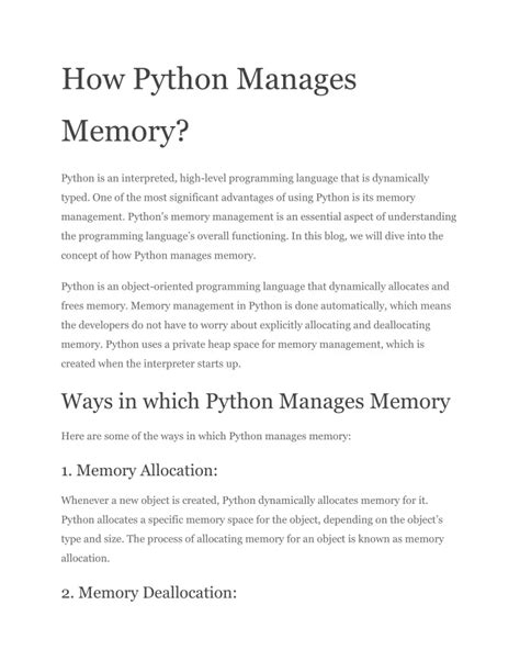 Ppt How Python Manages Memory Powerpoint Presentation Free Download