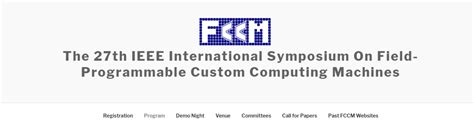 27th Ieee International Symposium On Field Programmable Custom Computing Machines Uc San Diego