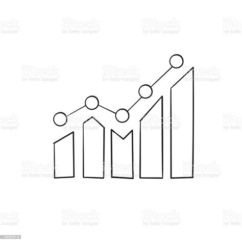 손으로 그린 흰색 배경에 검은 색으로 성장 막대 그래프 아이콘 낙서 스타일 벡터 일러스트 그래프에 대한 스톡 벡터 아트 및 기타 이미지 그래프 비즈니스 차트 Istock