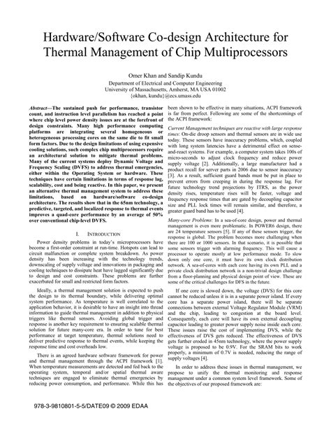 Pdf Hardwaresoftware Co Design Architecture For Thermal Management Of Chip Multiprocessors