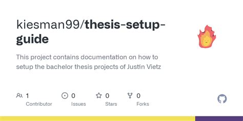 Github Kiesman99thesis Setup Guide This Project Contains