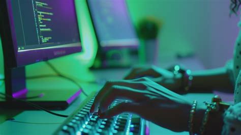 Free Coding Workstation Glow Image Coding Programmer Keyboard