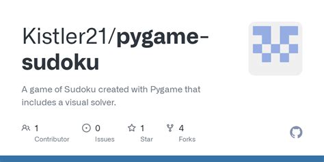 GitHub Kistler21 Pygame Sudoku A Game Of Sudoku Created With Pygame