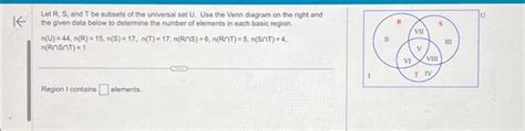 Solved K Let R S And T Be Subsets Of The Universal Set U Chegg Com