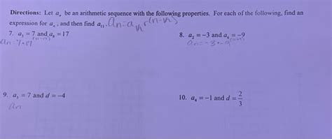 directions let a be an arithmetic sequence with the