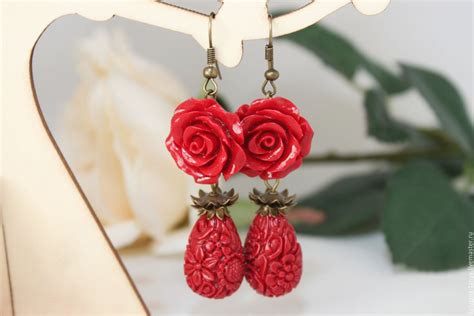 Серьги из коралла 66 фото