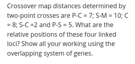 solved crossover map distances determined by two point