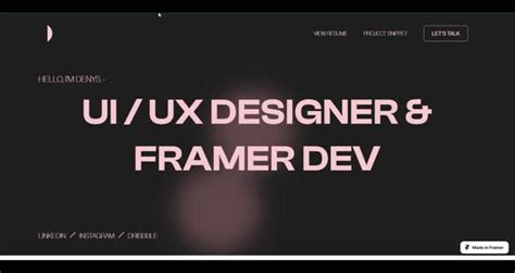 Framer Webdesign Nocode Buildwebsite Webdevelopment Webflow Denys F