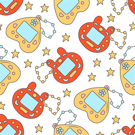 Premium Vector Cute Vintage Technology Seamless Pattern