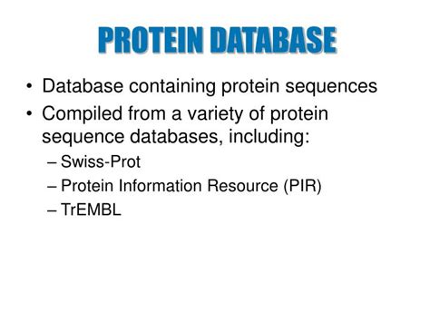 PPT - PROTEIN DATABASE PowerPoint Presentation, free download - ID:3358882