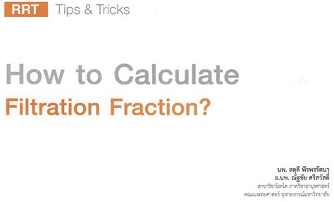 How Is Filtration Fraction Measured At Loyd Honore Blog