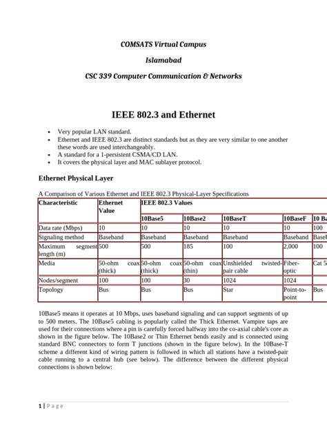 Handout 4 Pdf Ethernet Computer Network