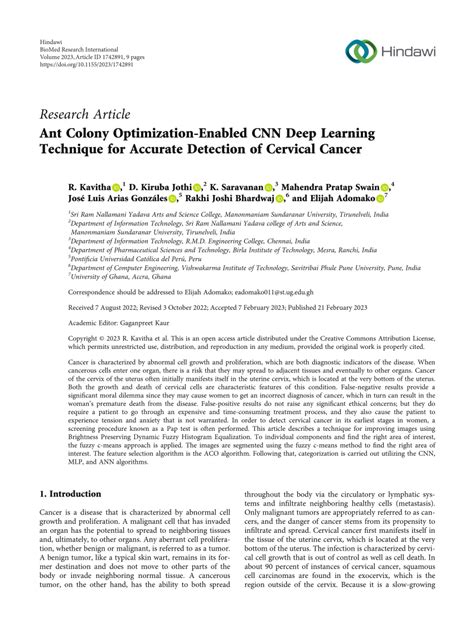 Pdf Ant Colony Optimization Enabled Cnn Deep Learning Technique For Accurate Detection Of