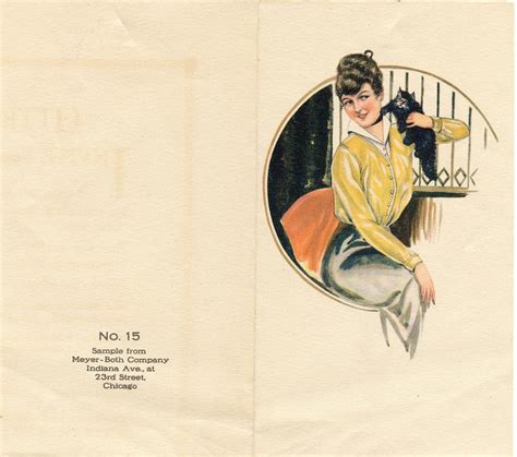 Lot Antique Rare Ephemera Woman And Black Cat