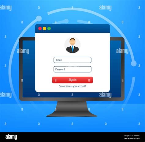 Login Page On Laptop Screen Notebook And Online Login Form Sign In